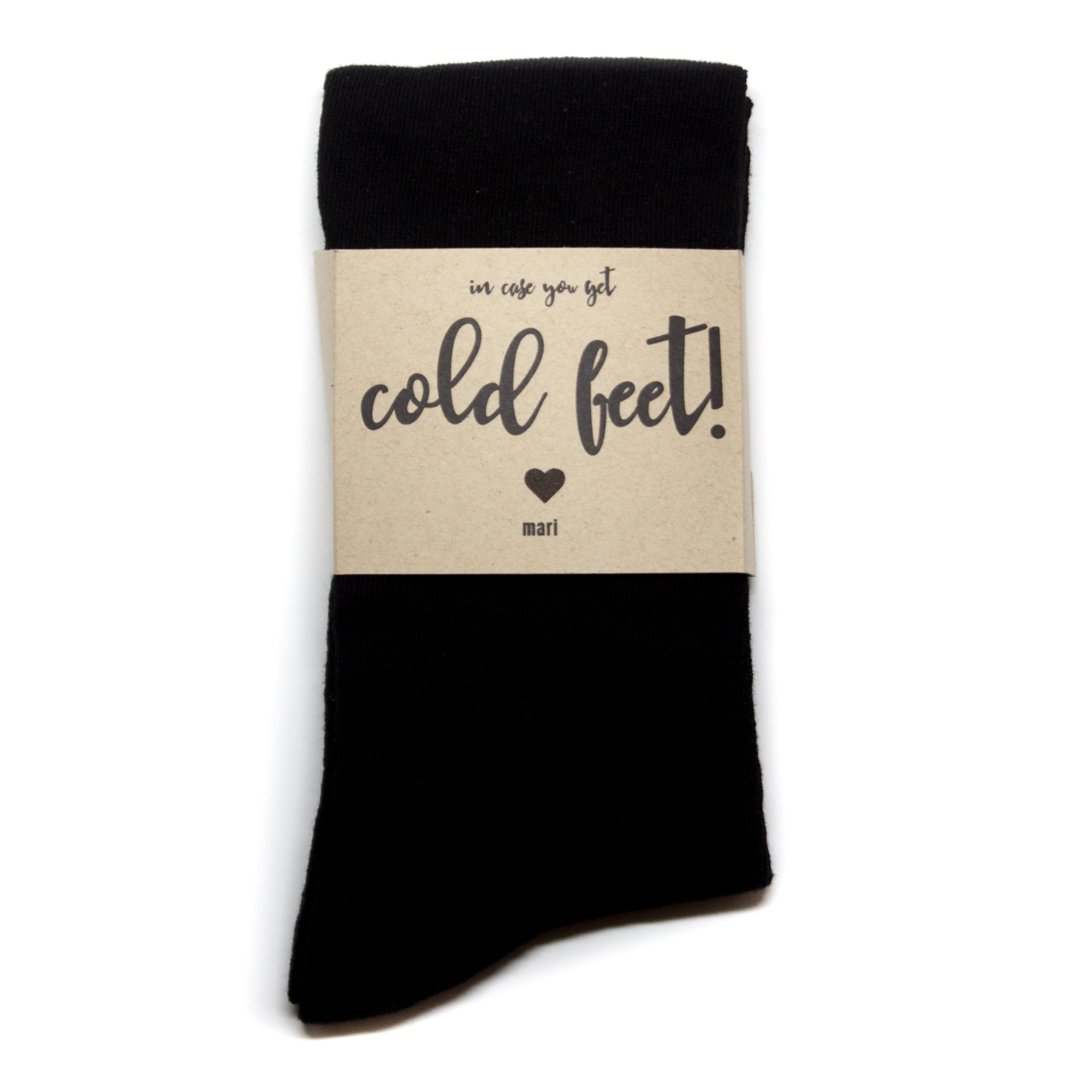 In Case You Get Cold Feet Groom Sock Label | No Cold Feet Co.