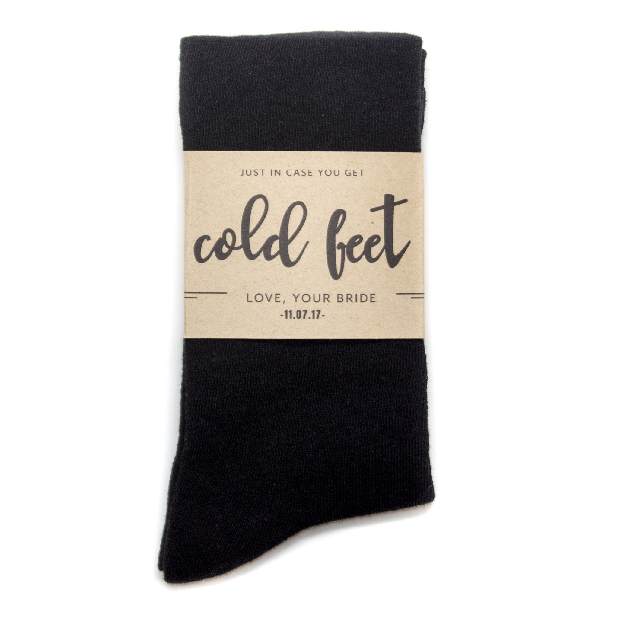 In Case You Get Cold Feet Groom Sock Label | No Cold Feet Co.