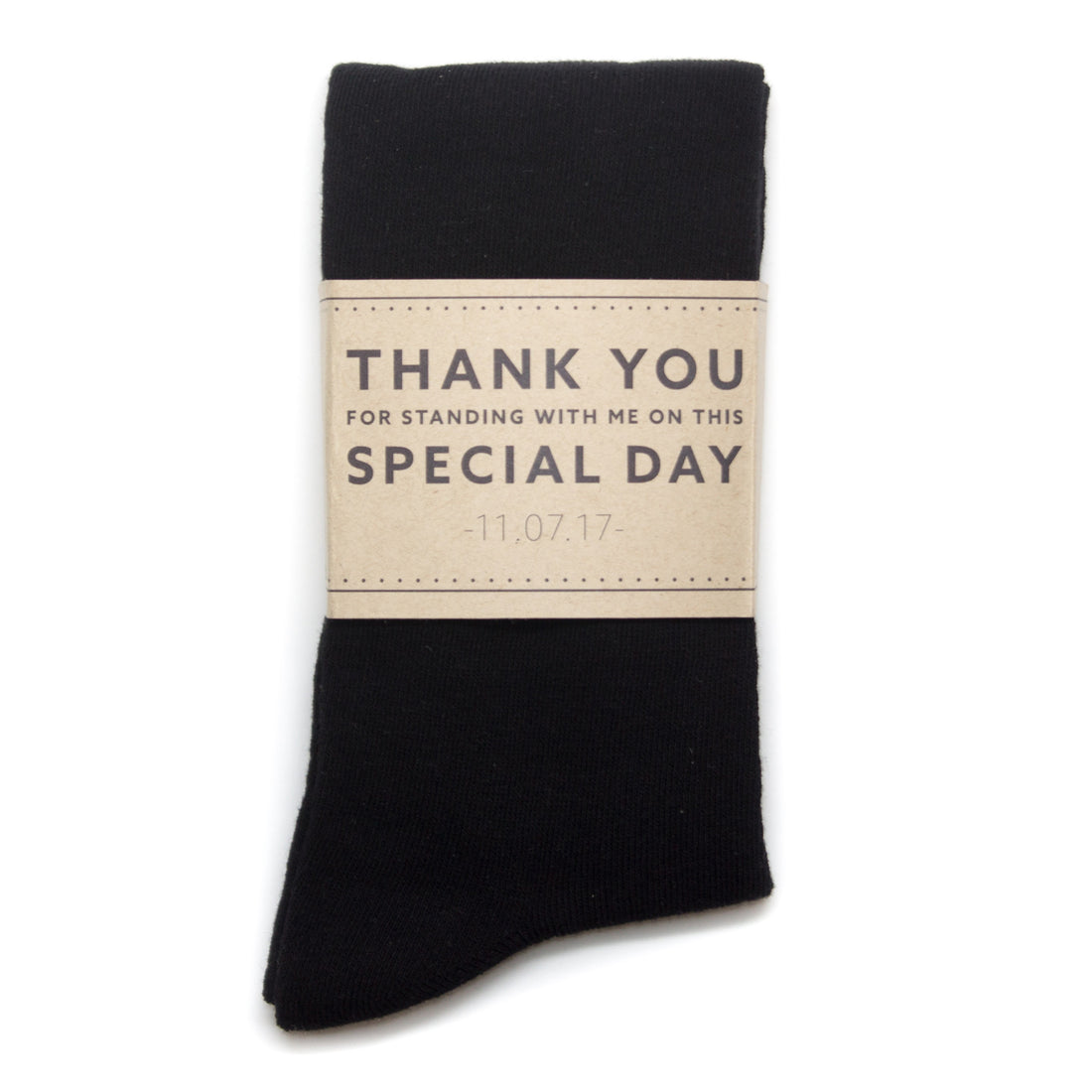 Thank You Sock Label for Groomsmen on Wedding Day | No Cold Feet Co.